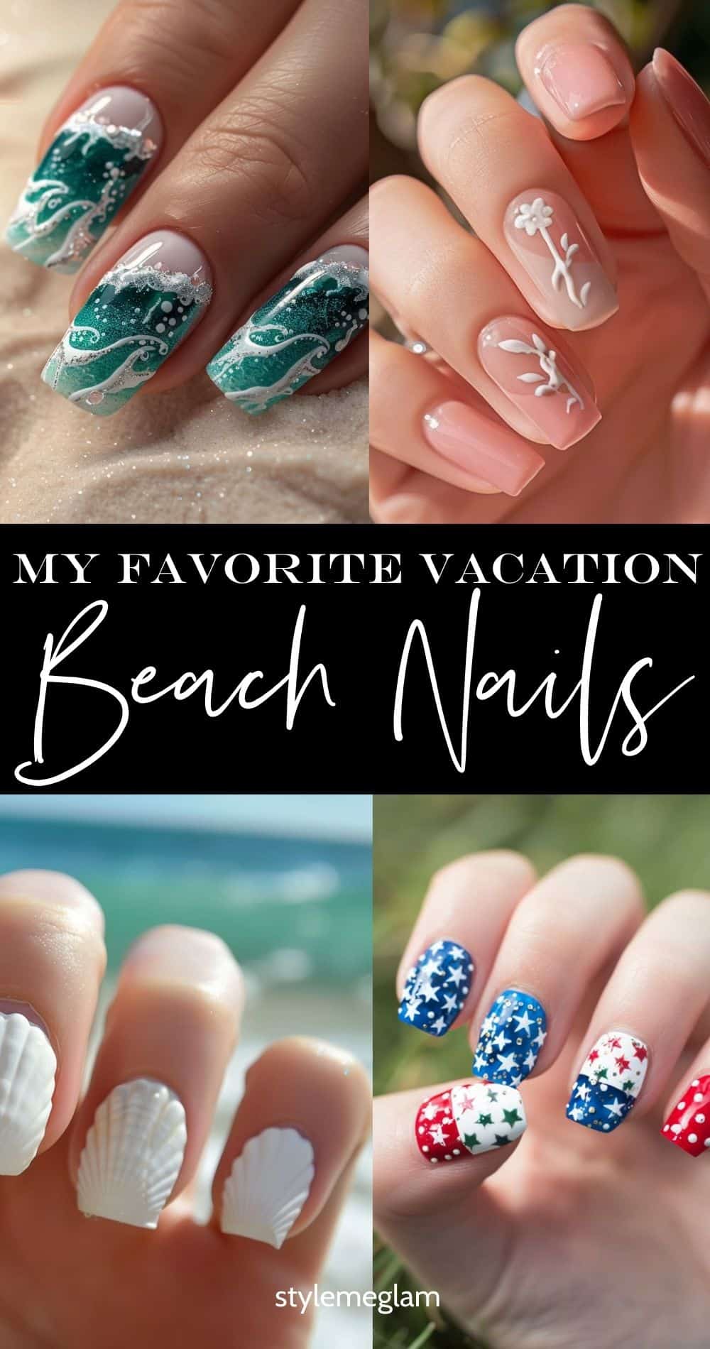 51 Popular Beach Vacation Nails for 2025