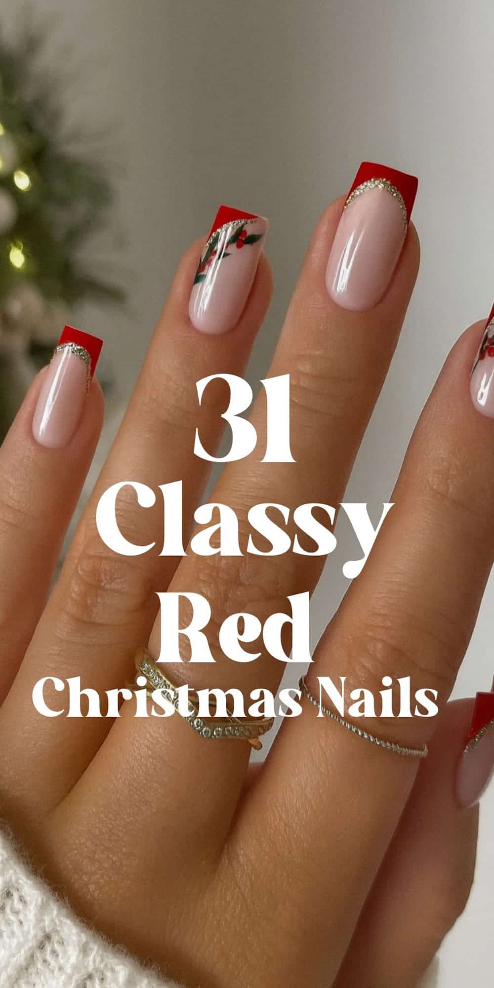 31 Chic Red Christmas Nails You Need to Copy